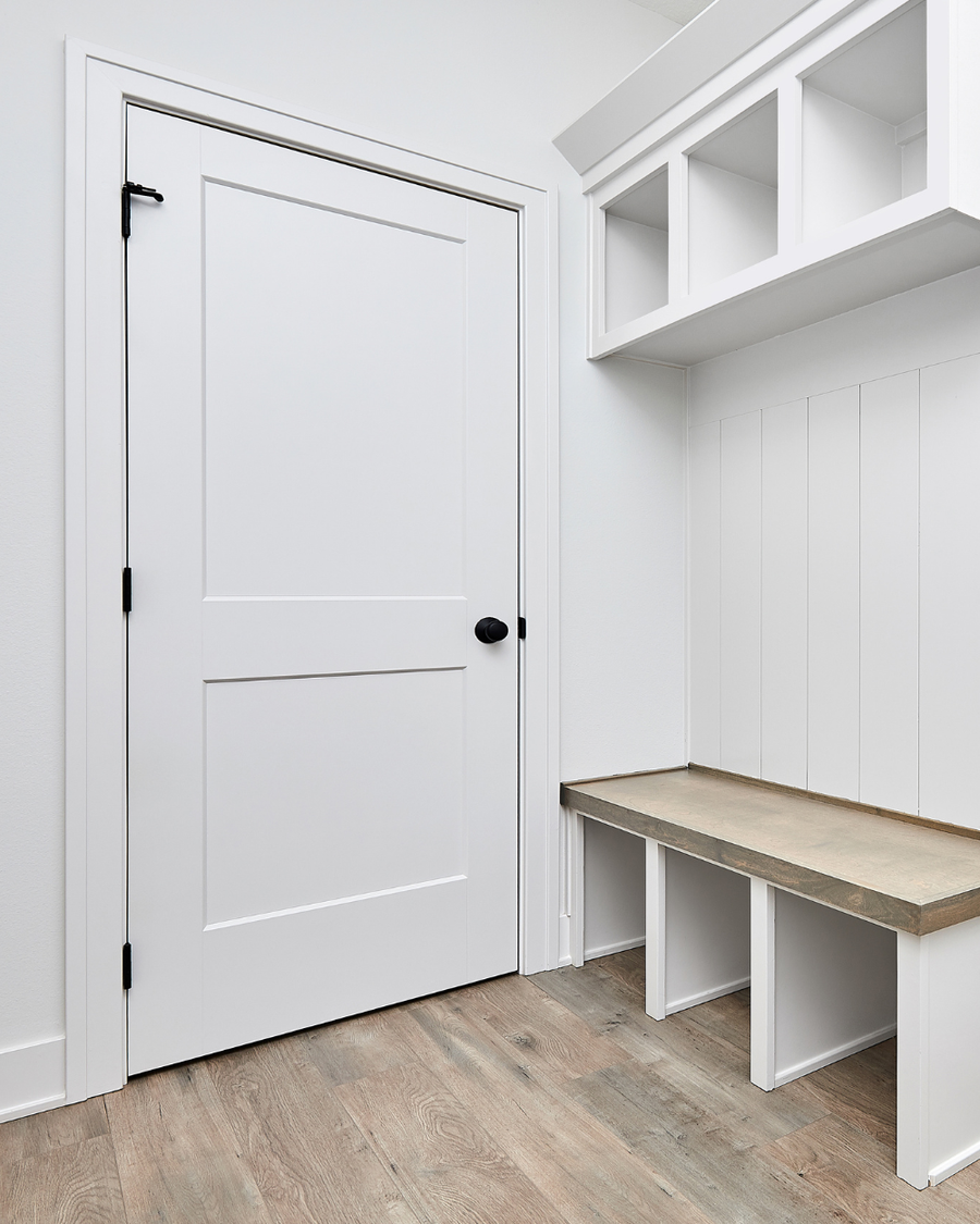 2 Panel Shaker Style Primed Wood Interior Door